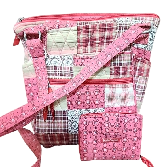 Bella Taylor | Bags | Bella Taylor Quilted Patchwork Large Crossbody Bag And Wallet Set | Poshmark